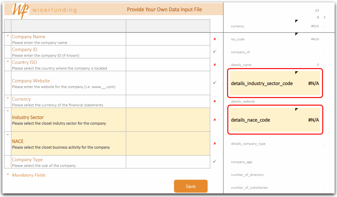 Which Industry and NACE Identifiers do I use?